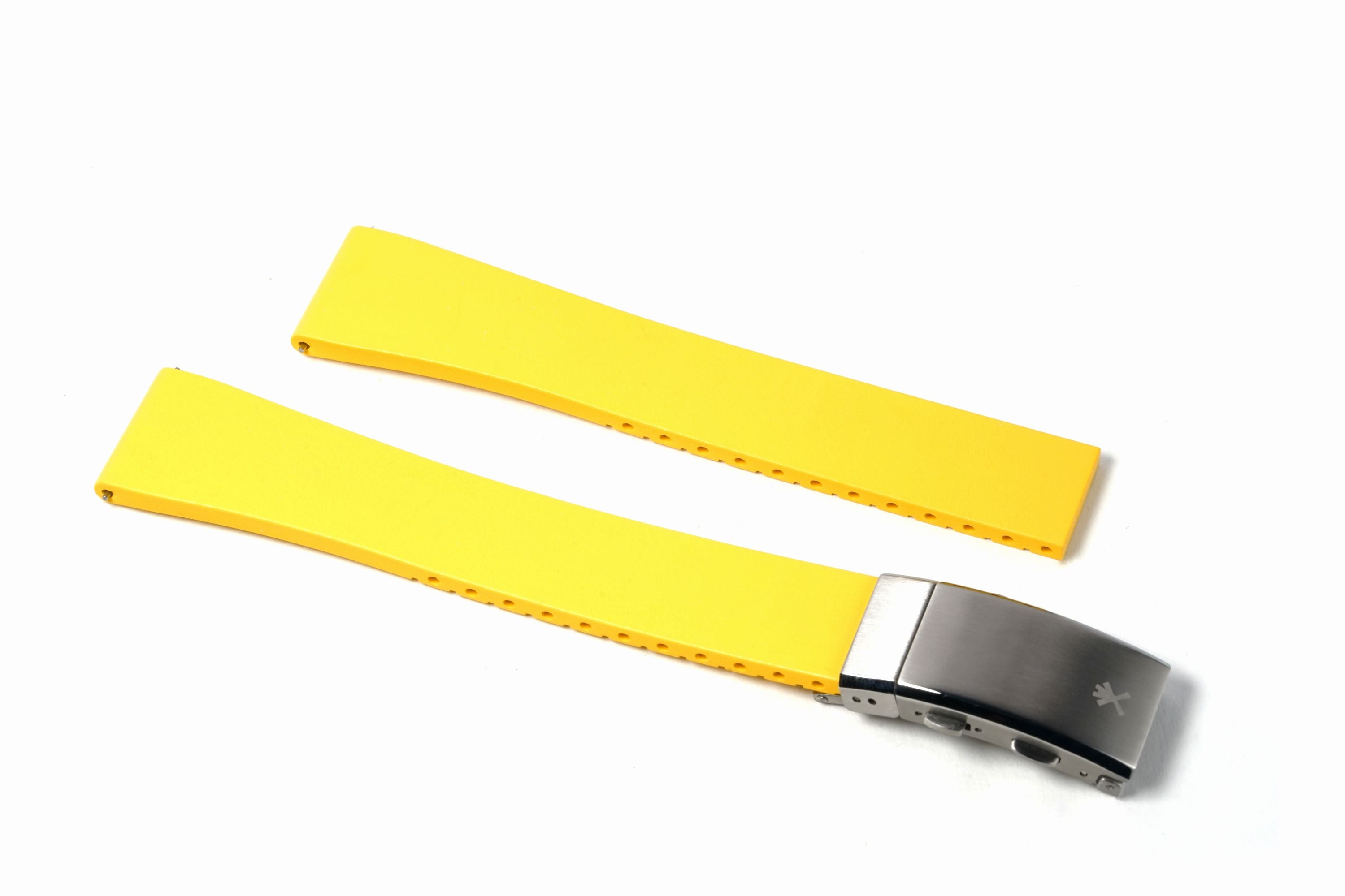 Yellow Ratchet Clasp Rubber Strap – Strap Mill Canada