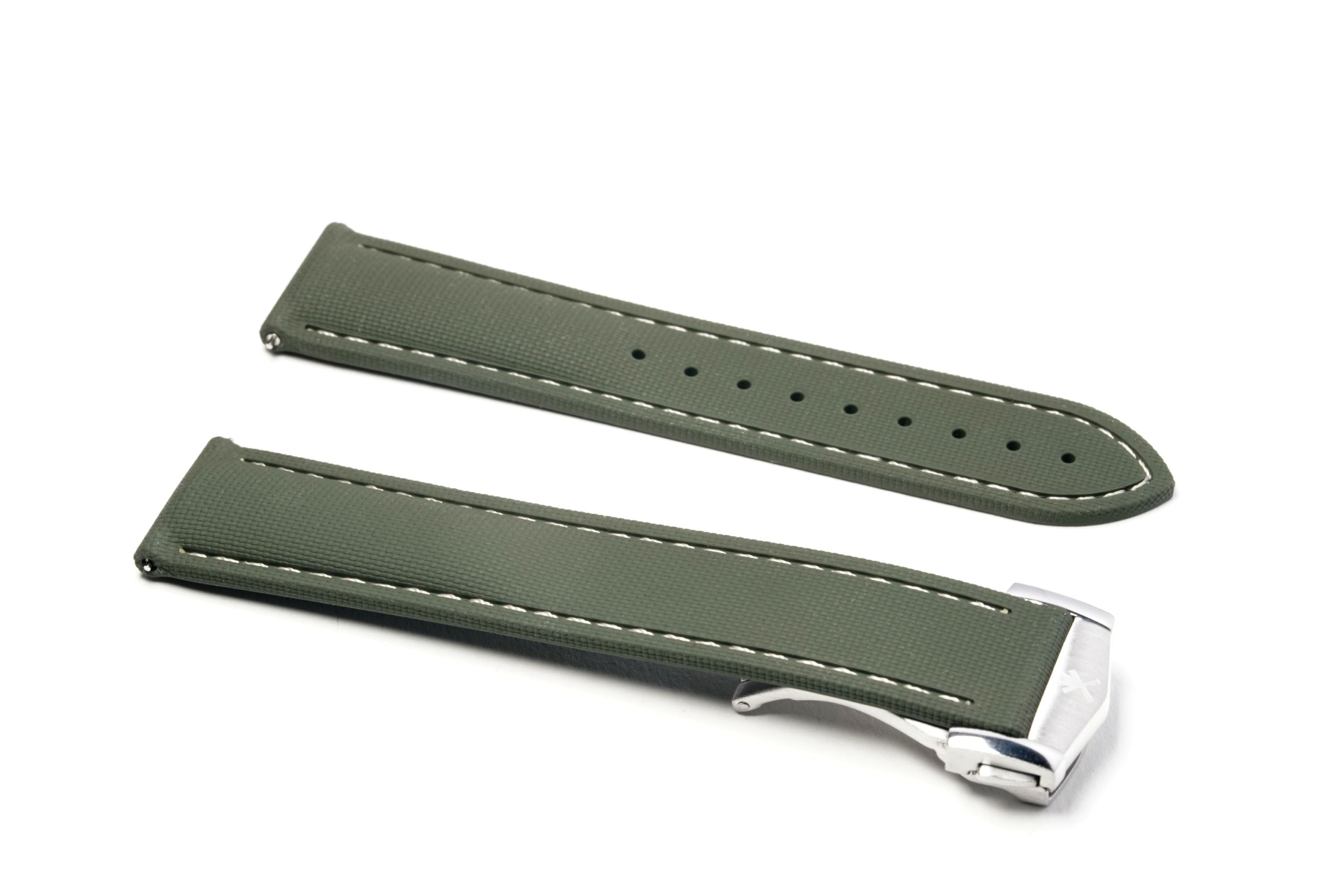 Olive Deployant Clasp Rubber Strap – Strap Mill Canada
