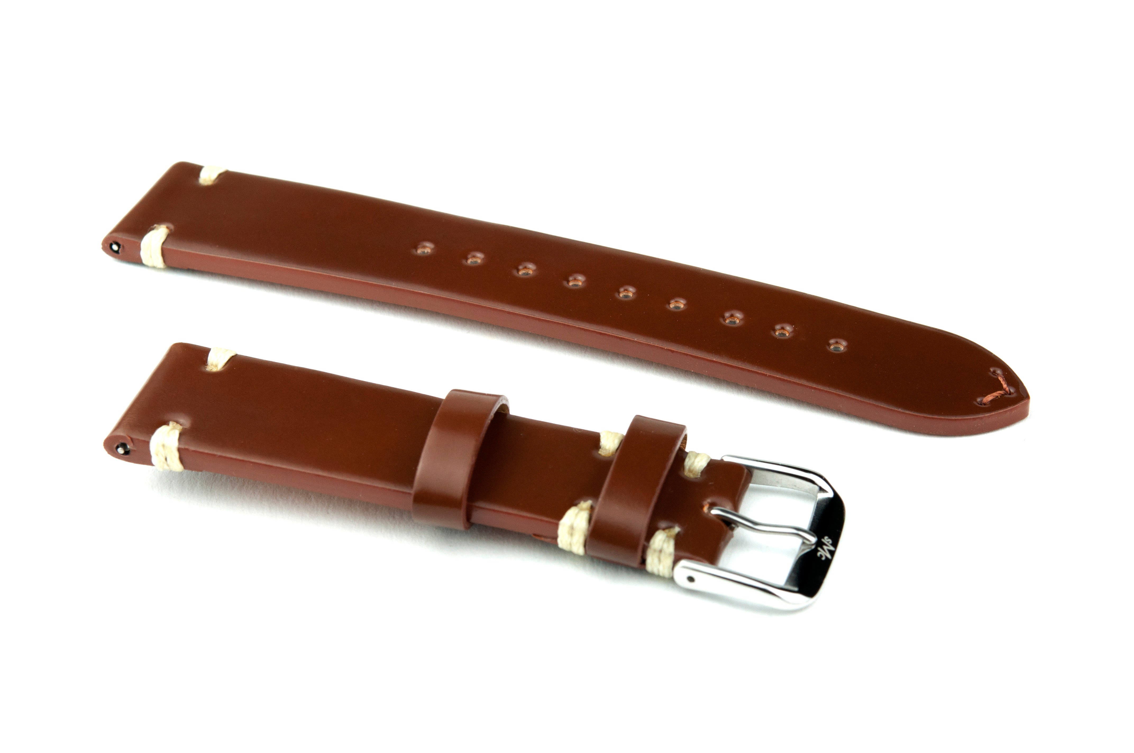 22mm Vintage Brown Shell Cordovan Leather Strap – Strap Mill Canada